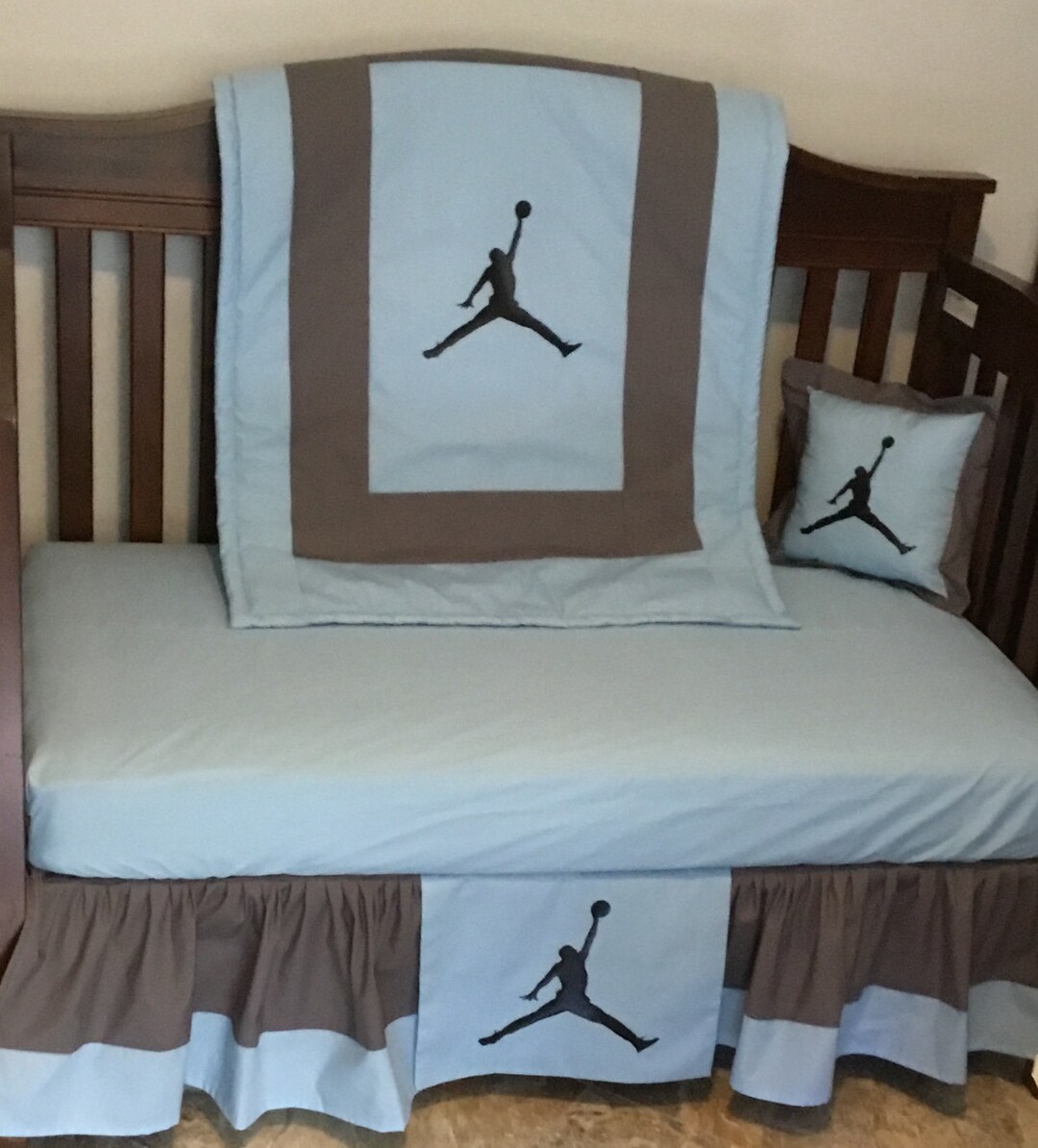 MICHAEL JORDAN NBA Basketball Baby Blue and Grey Custom Made Crib ...