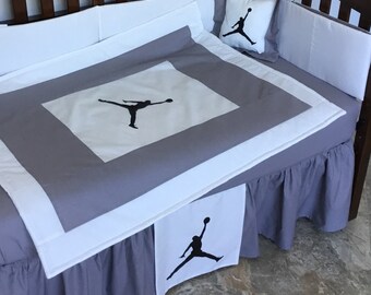 Michael Jordan NBA Basketball Custom Made 4pc Crib Bedding/ Toddler Set ...