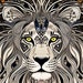Unique Graphic Lion Printable, 24" X 24," Digital Download, Square Wall ...