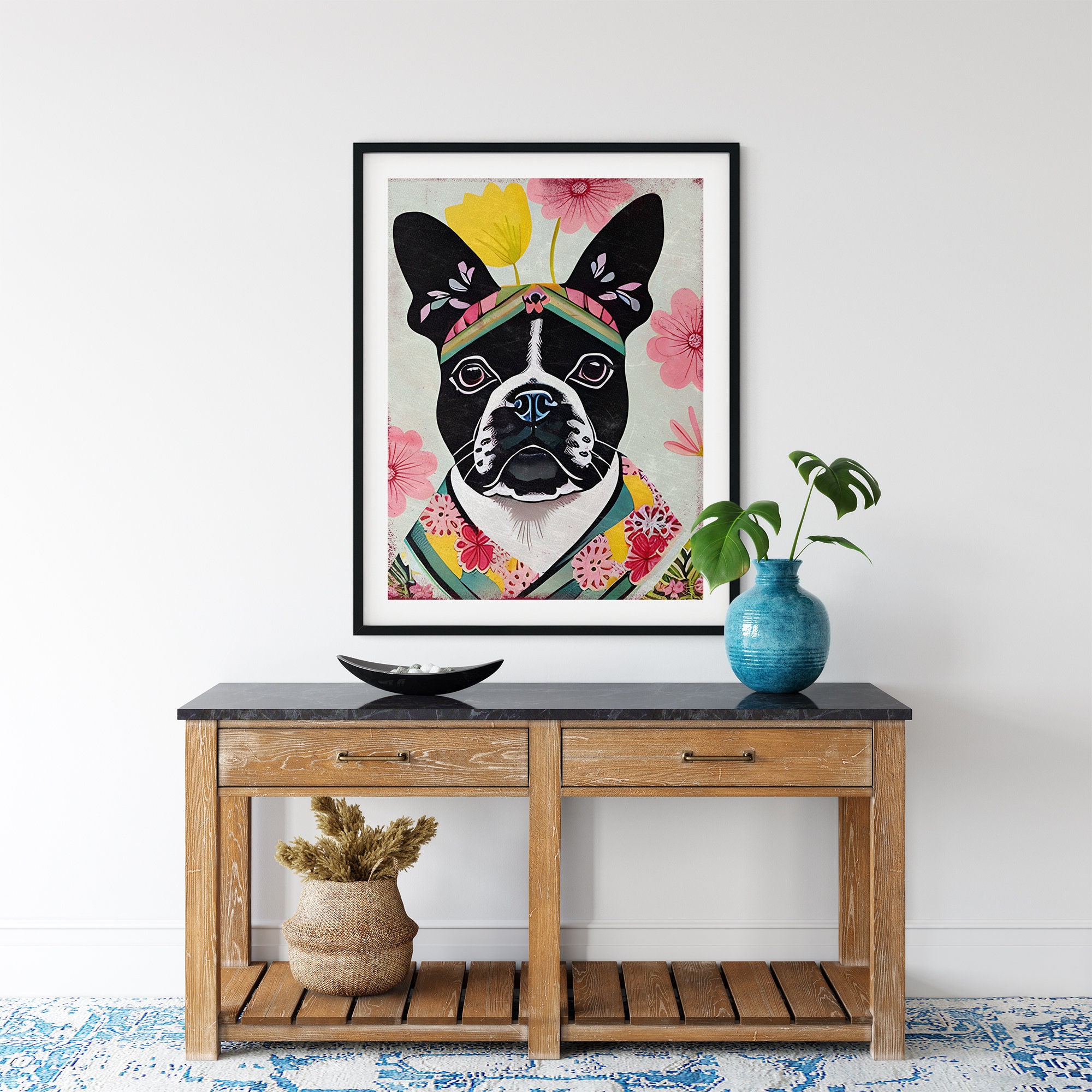 Pretty and Original Boston Terrier Wall Art, 18" X 24," Digital ...