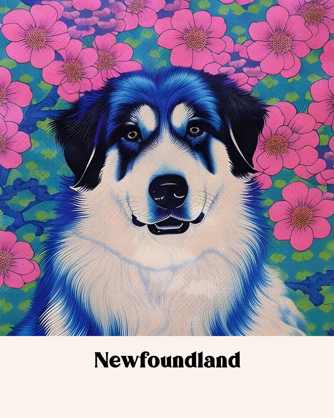 Cute Newfoundland Printable, 16" X 20," Digital Download, Dogs, Wall ...