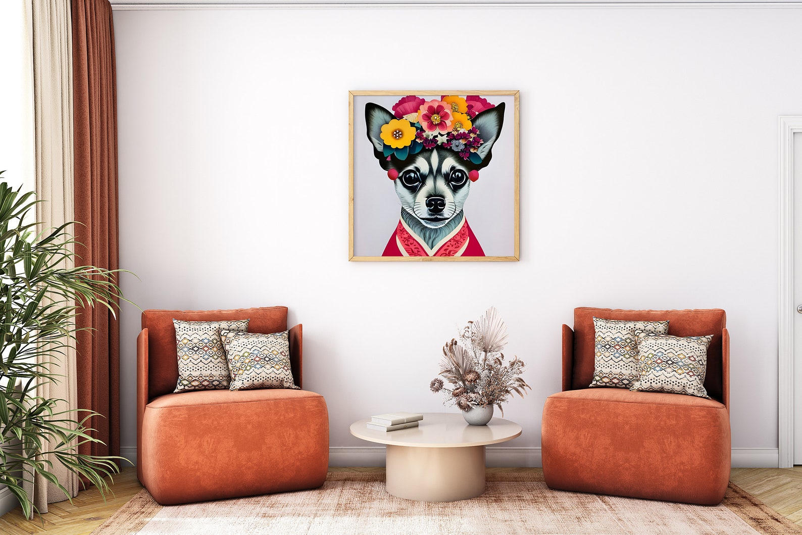 Adorable Unique Chihuahua Printable, 24" X 24," Digital Download, Dogs ...