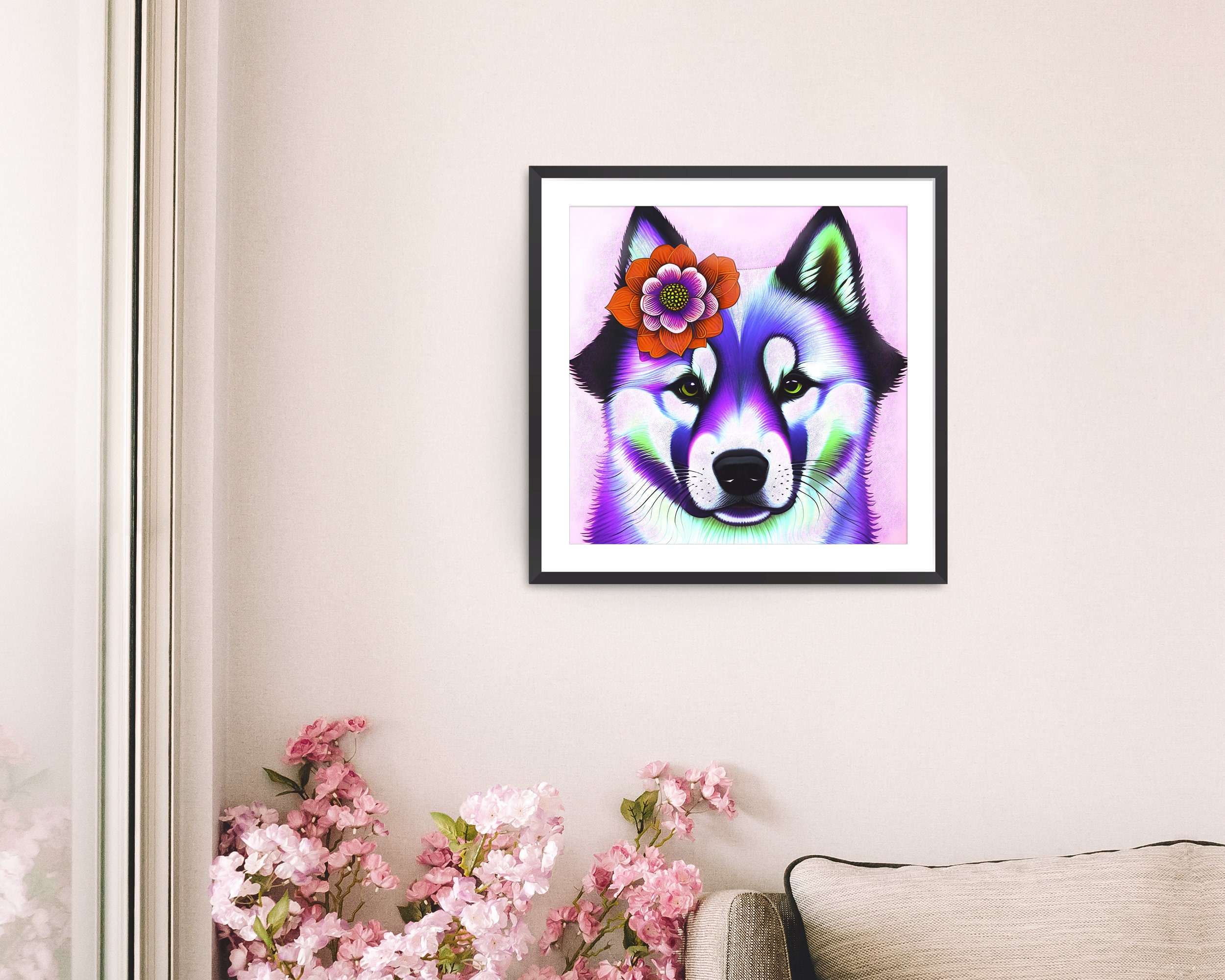 Pretty Siberian Husky Pop Art Printable, 24" X 24," Square Wall Art - Etsy