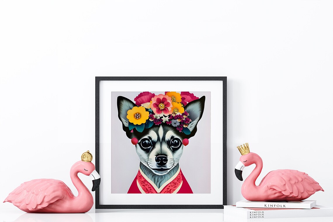 Adorable Unique Chihuahua Printable, 24" X 24," Digital Download, Dogs ...