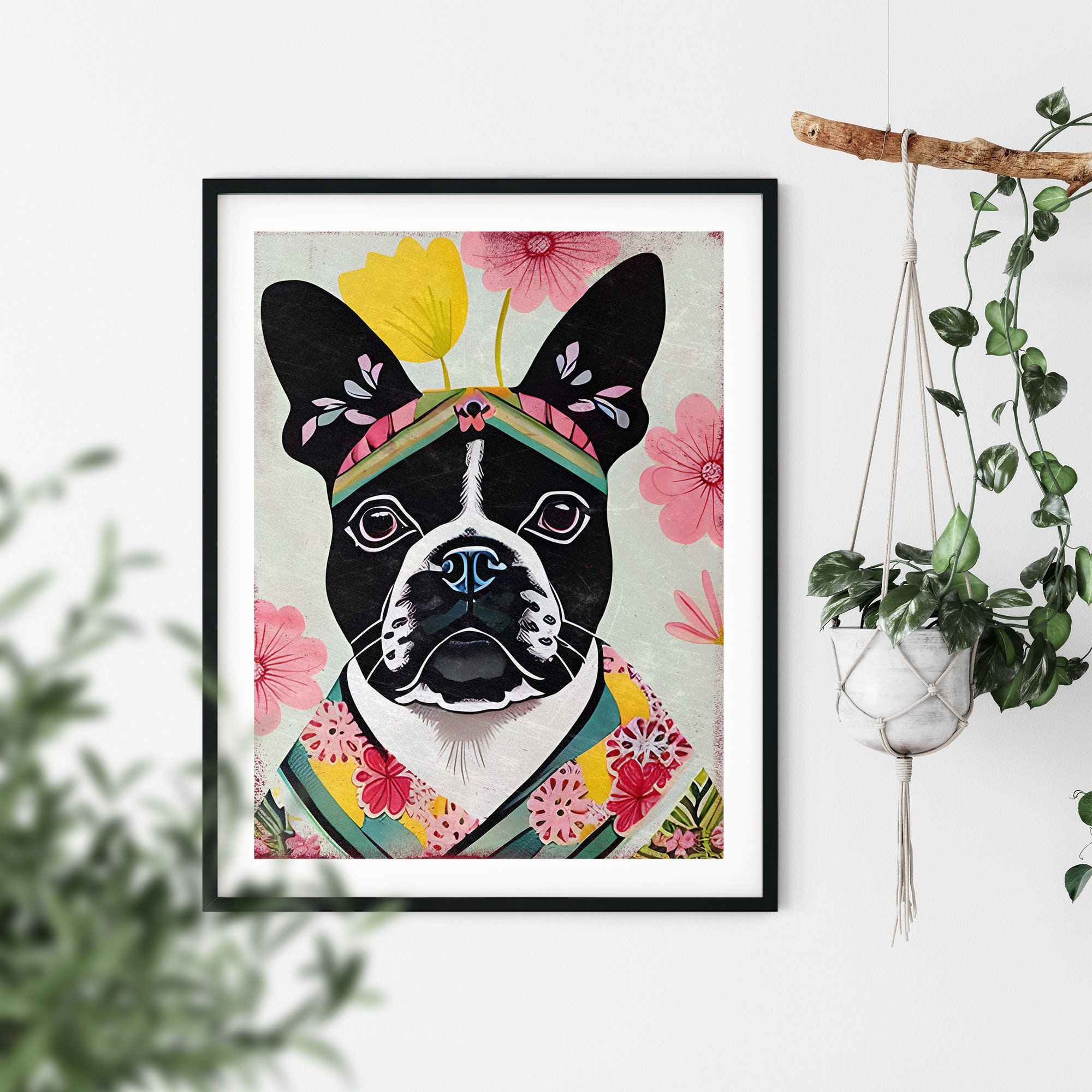 Pretty and Original Boston Terrier Wall Art, 18" X 24," Digital ...