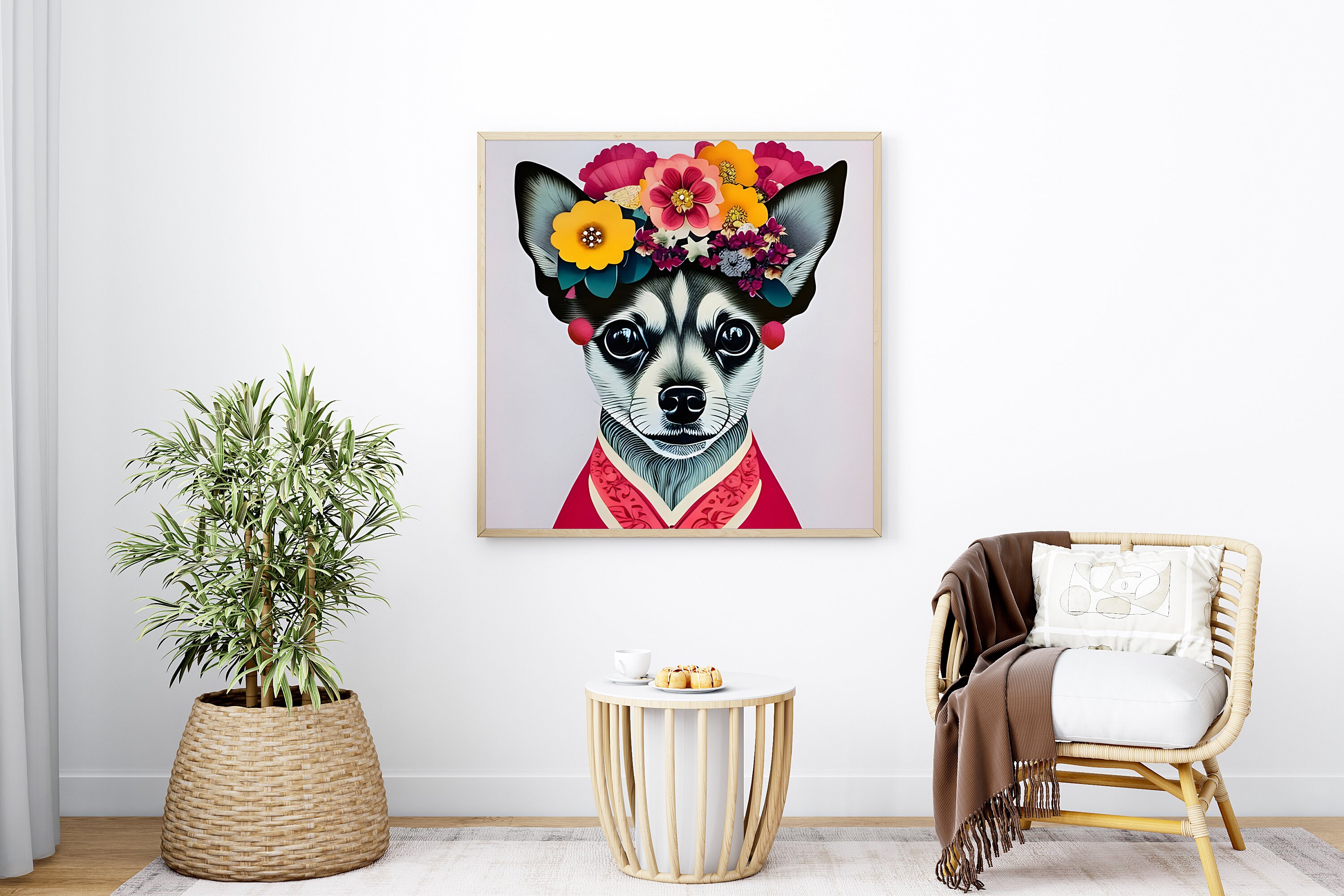 Adorable Unique Chihuahua Printable, 24" X 24," Digital Download, Dogs ...