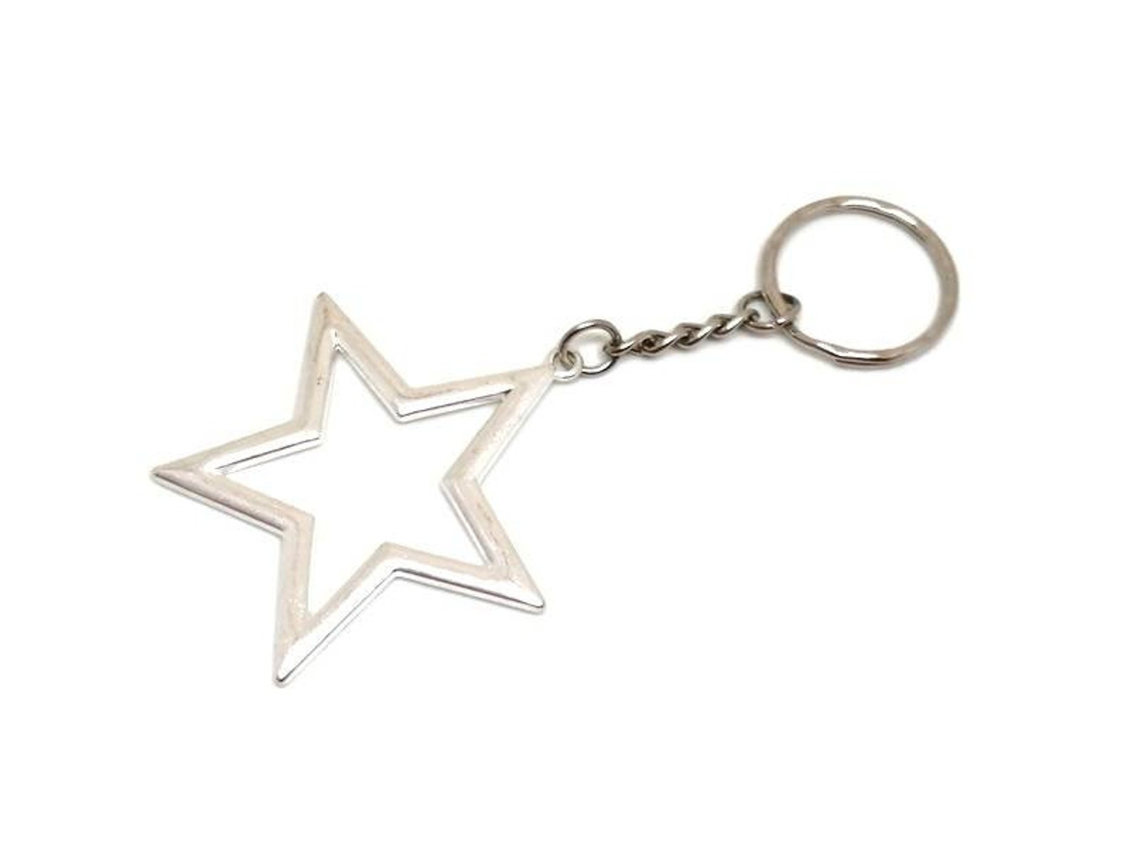 Star Keyring Large Silver Star Keychain Gifts for Mum | Etsy