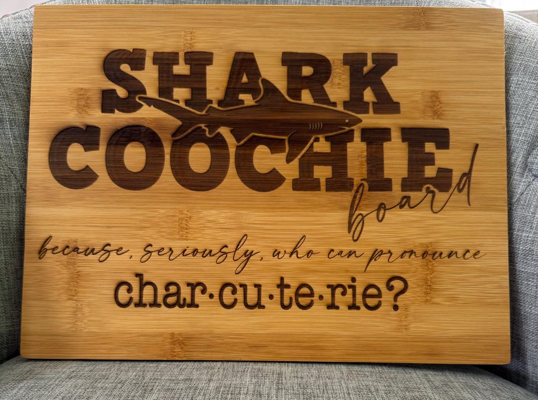 Shark Cooter Board | Funny Laser Engraved Bamboo Charcuterie Board - Etsy