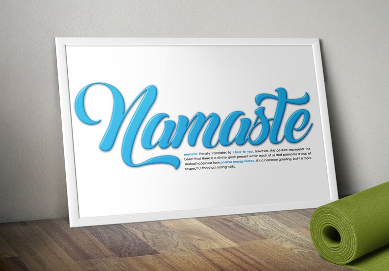 Cheerful NAMASTE Poster With Definition DIGITAL DOWNLOAD - Etsy