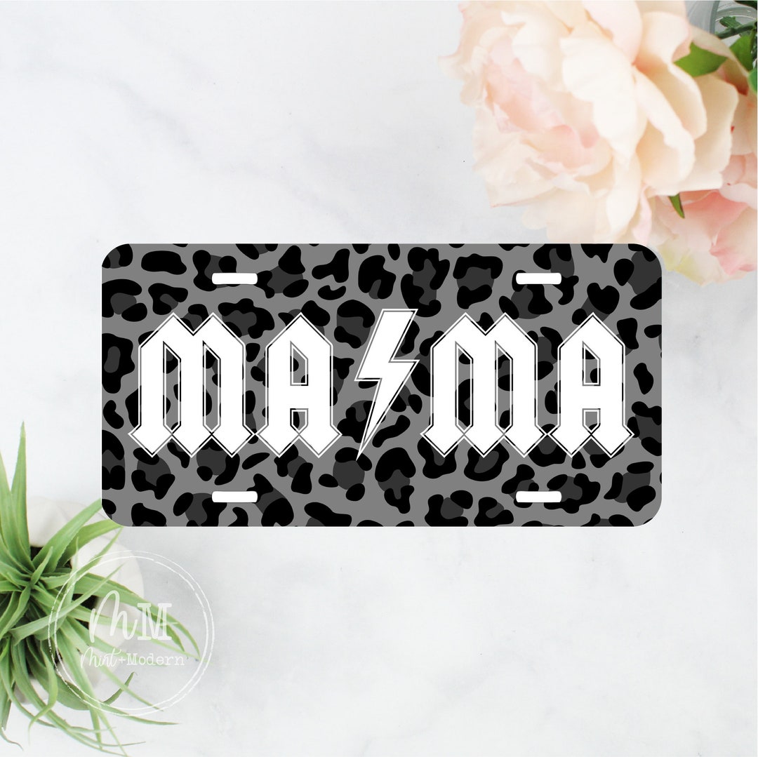Heavy Metal Mama Black Leopard Front License Plate - Etsy