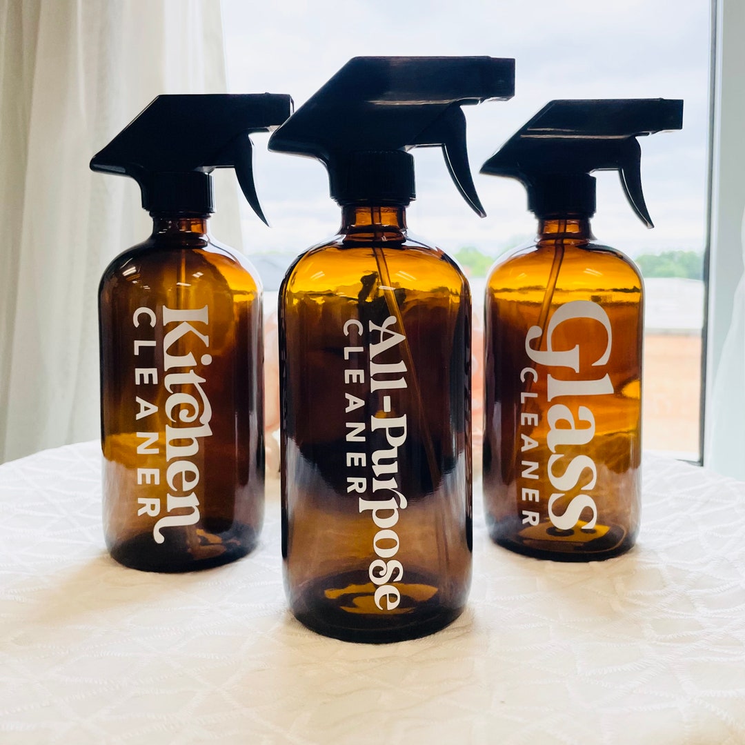 16oz Cleaner Glass Bottle With Label - Etsy
