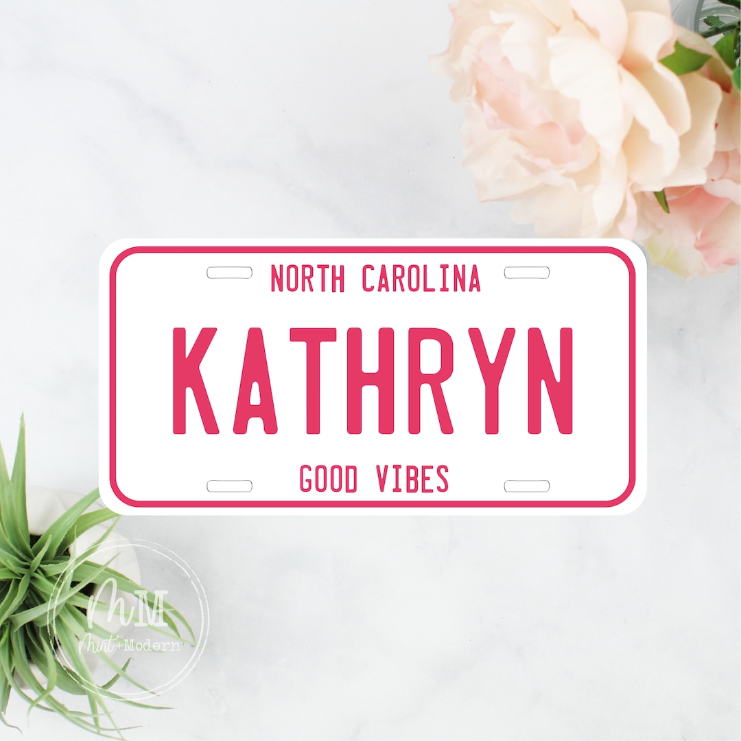 Monogram Name Front License Plate - Etsy