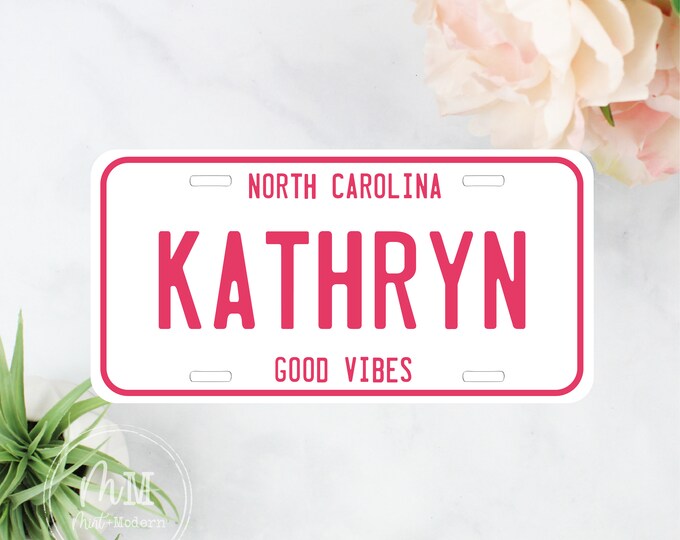 Custom License Plate Monogram Personalized License Plate Black Triangle ...