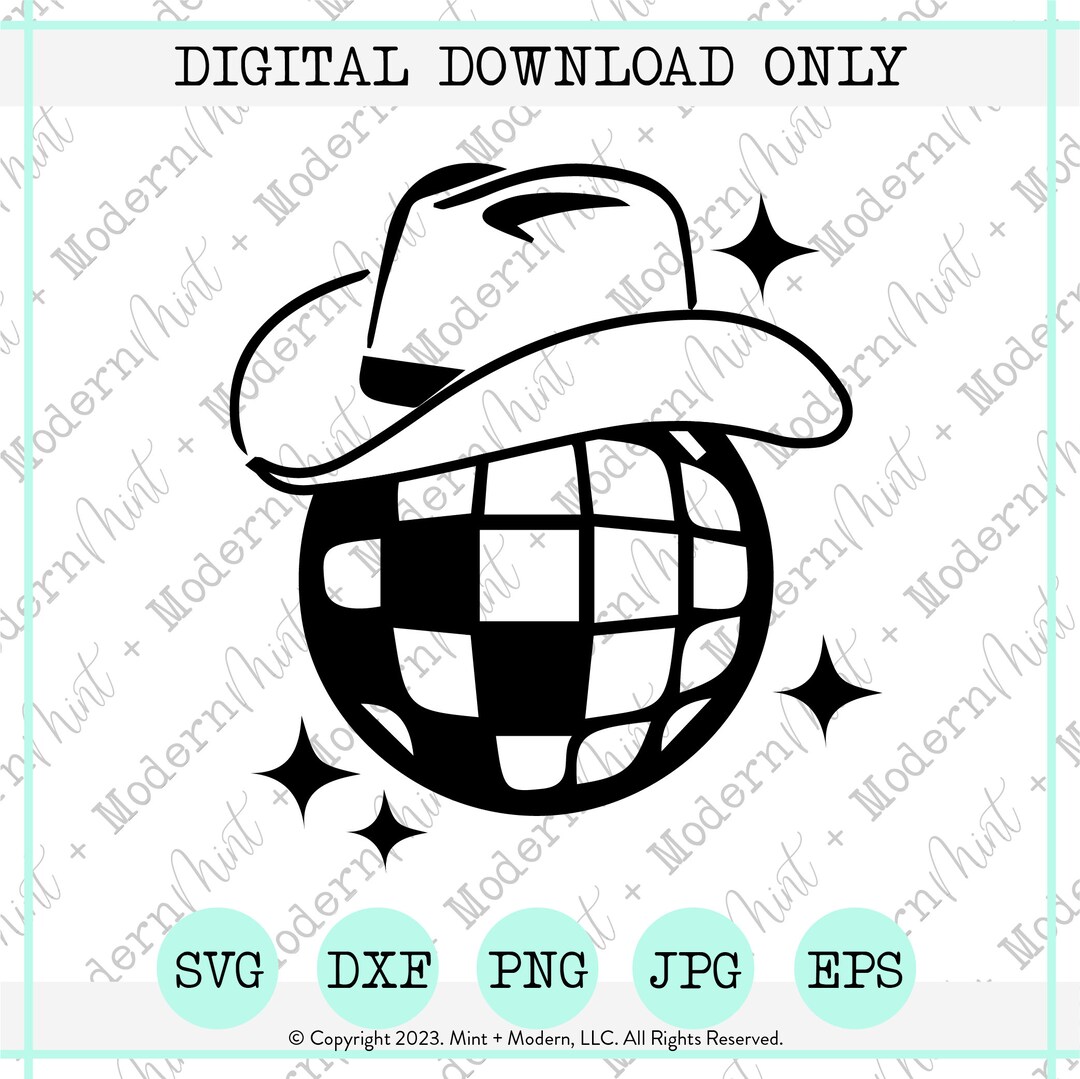 Cowboy Disco Ball SVG Cutting Files - Digital Download Only - Etsy