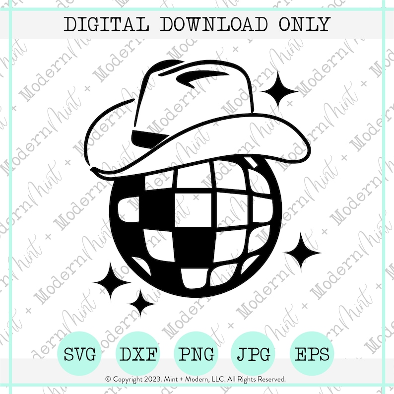 Cowboy Disco Ball SVG Cutting Files Digital Download Only - Etsy