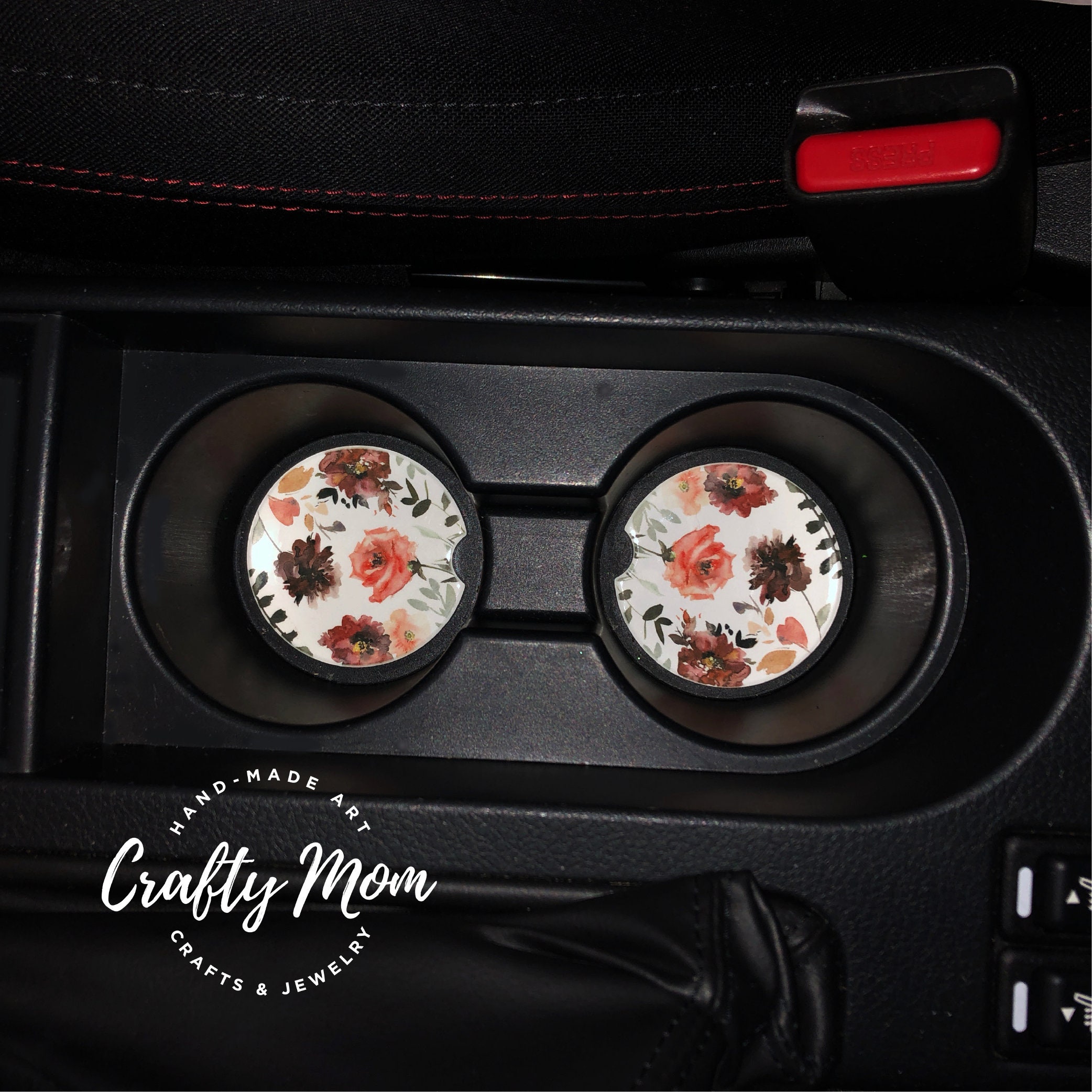 Mixed Painting 2.5” ceramic car coaster Art & Collectibles etna.com.pe