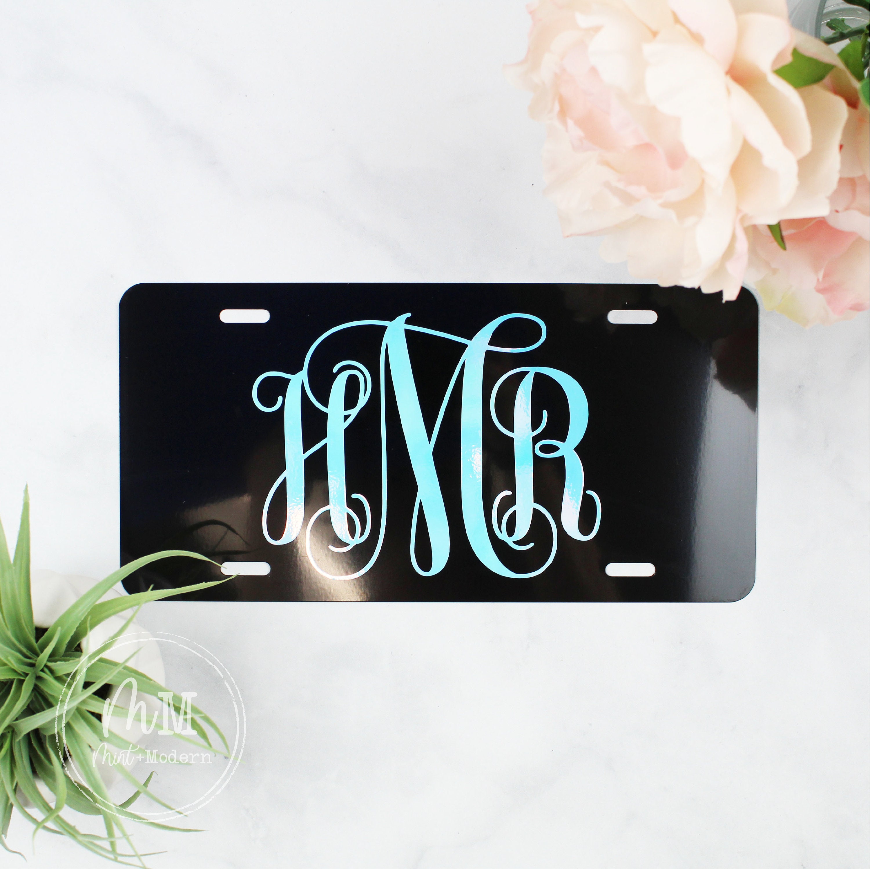 Holographic Monogram Front License Plate | Etsy