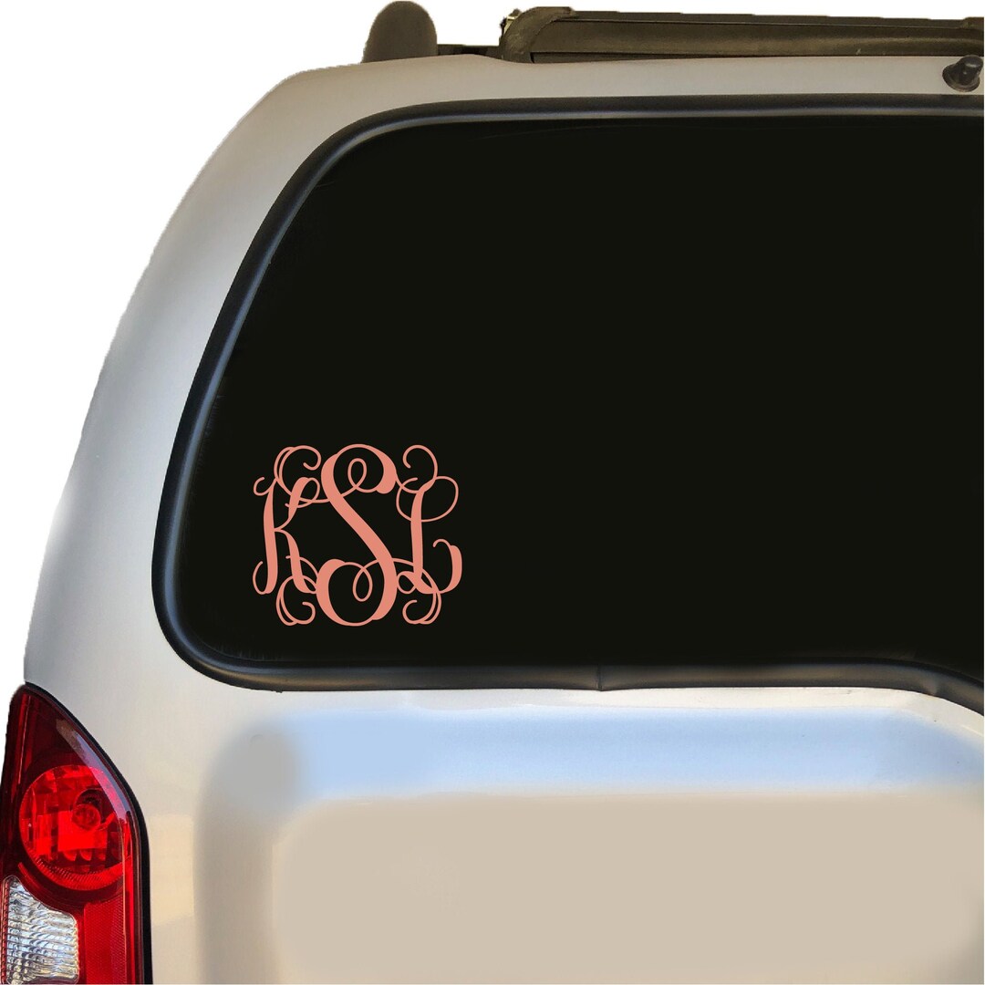Monogram Decal - Script Monogram Decal - Etsy