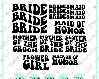 Bridesmaid SVG Cut Files, SVG, PDF, Eps Vector Clip Art , Cricut ...