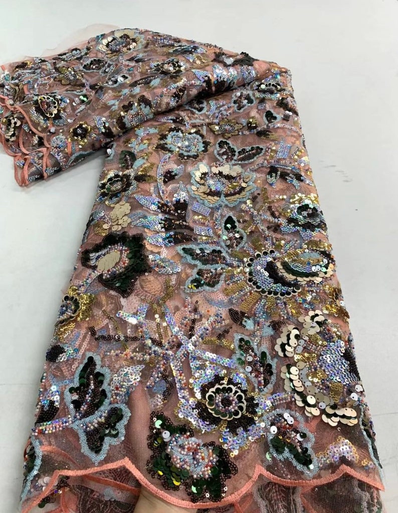 Luxury Multi Color Sequin Fabric Scale Sequin Prom Evening - Etsy
