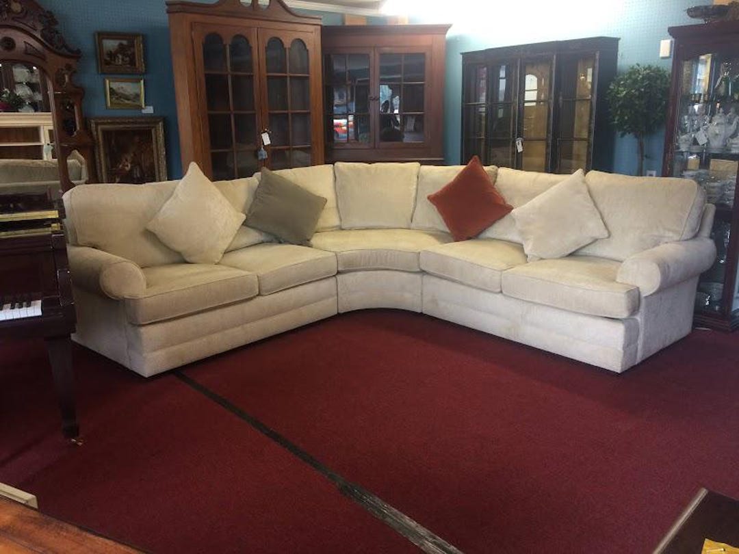 Vintage Sectional Sofa, Three Section Wrap Around Sofa, Henredon ...