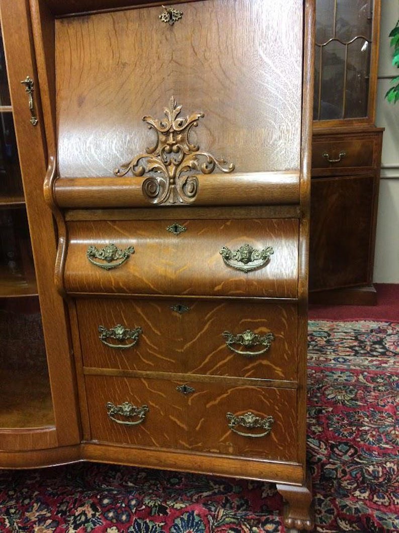 Antique Side by Side Secretary, Oak Secretary Curio Cabinet, Northwind ...