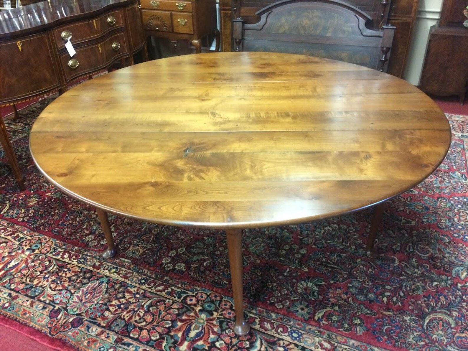 Vintage Drop Leaf Table, Dining Table, Large Round Dining Table, Rustic ...