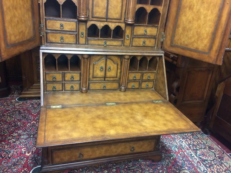 Secretary Desk, Leather Topped Secretary Desk, Attributed to Maitland ...