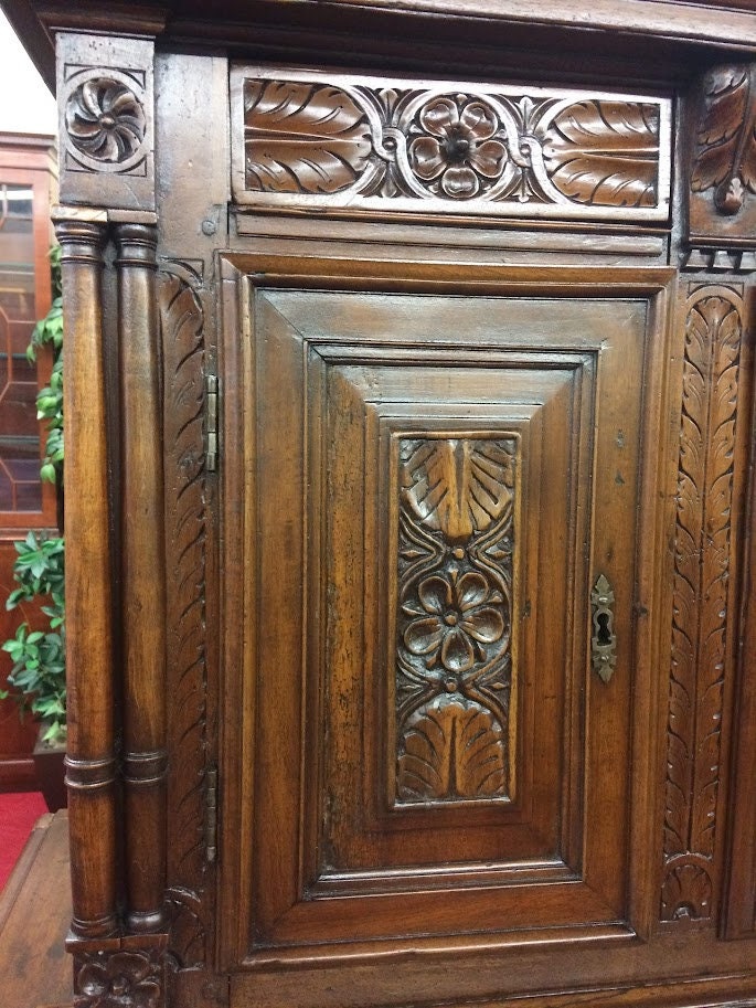 Antique French Cabinet Cupboard, Brittany Furniture, French Carved Boho ...