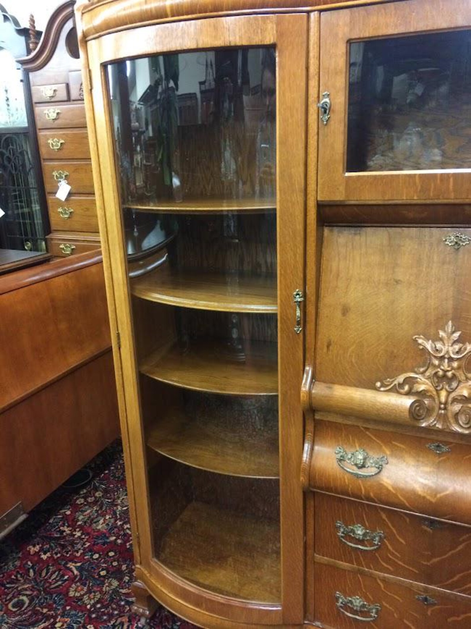 Antique Side by Side Secretary, Oak Secretary Curio Cabinet, Northwind ...