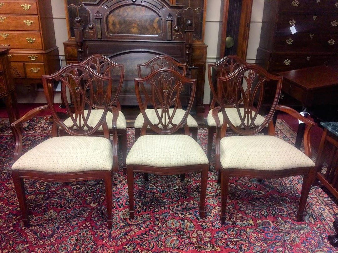 Vintage Shield Back Chairs, Dining Chairs, Set of Six Dining Chairs - Etsy
