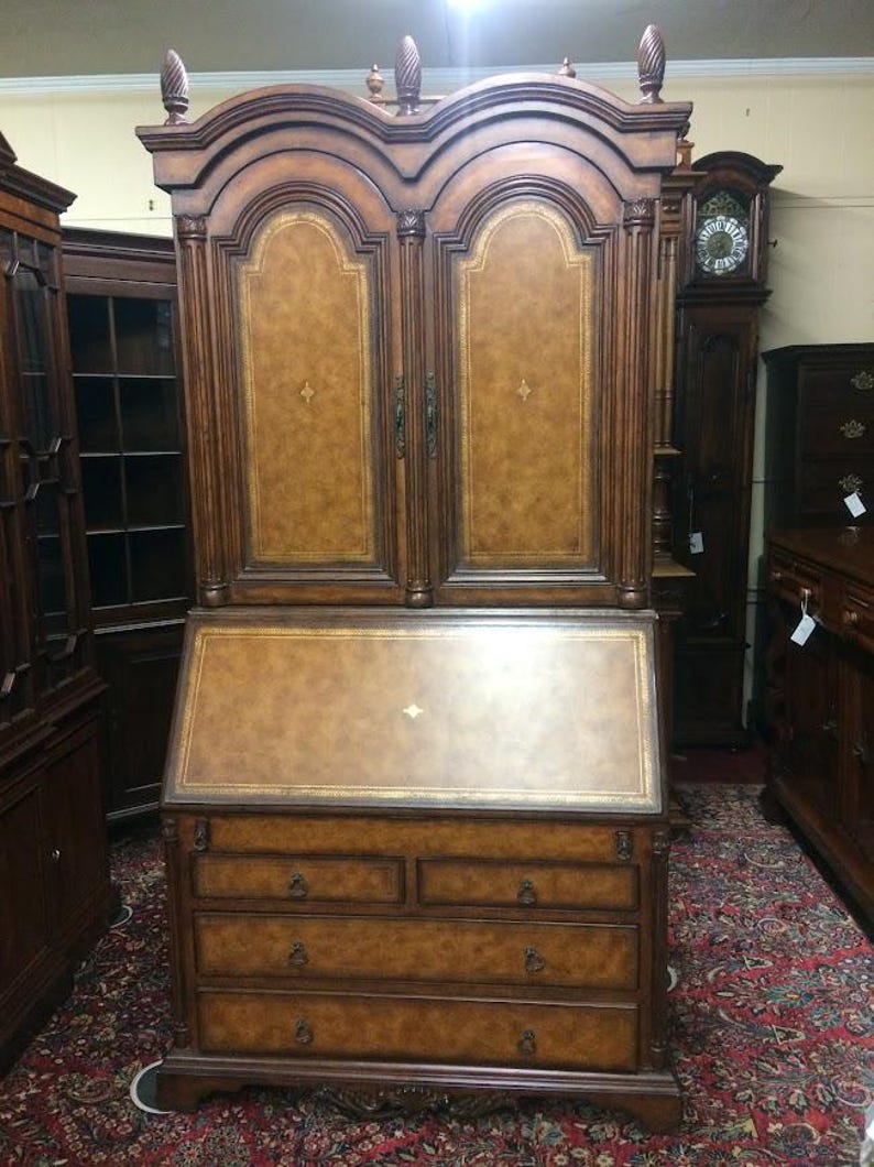 Secretary Desk, Leather Topped Secretary Desk, Attributed to Maitland ...