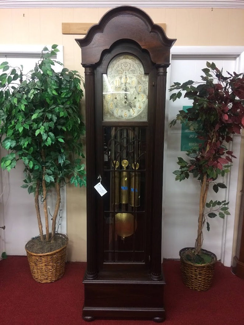 Antique Deco Clock, Herschede Clock, Tubular Clock, Antique Grandfather ...