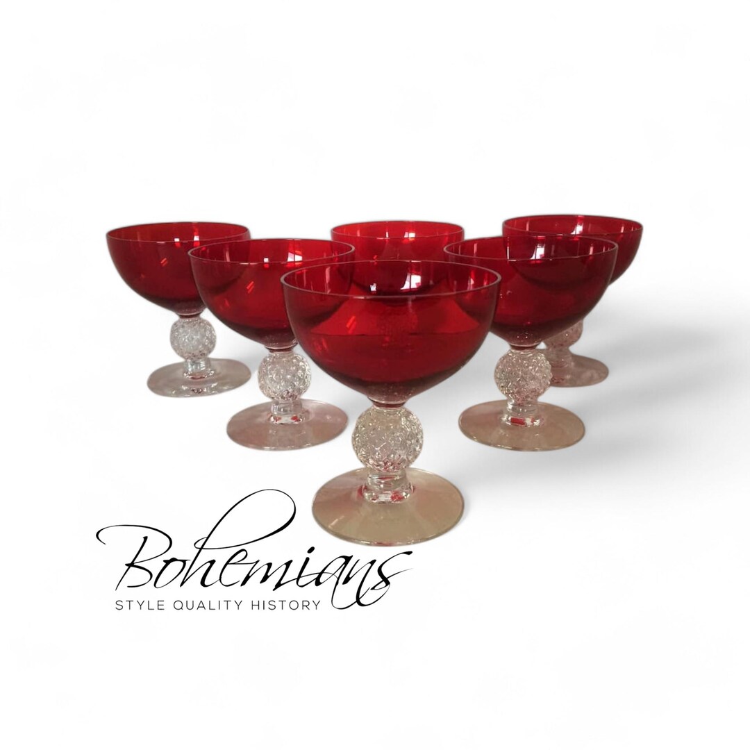 Vintage Morgantown “golf Ball” Crystal Stemware, Set of Six - Etsy