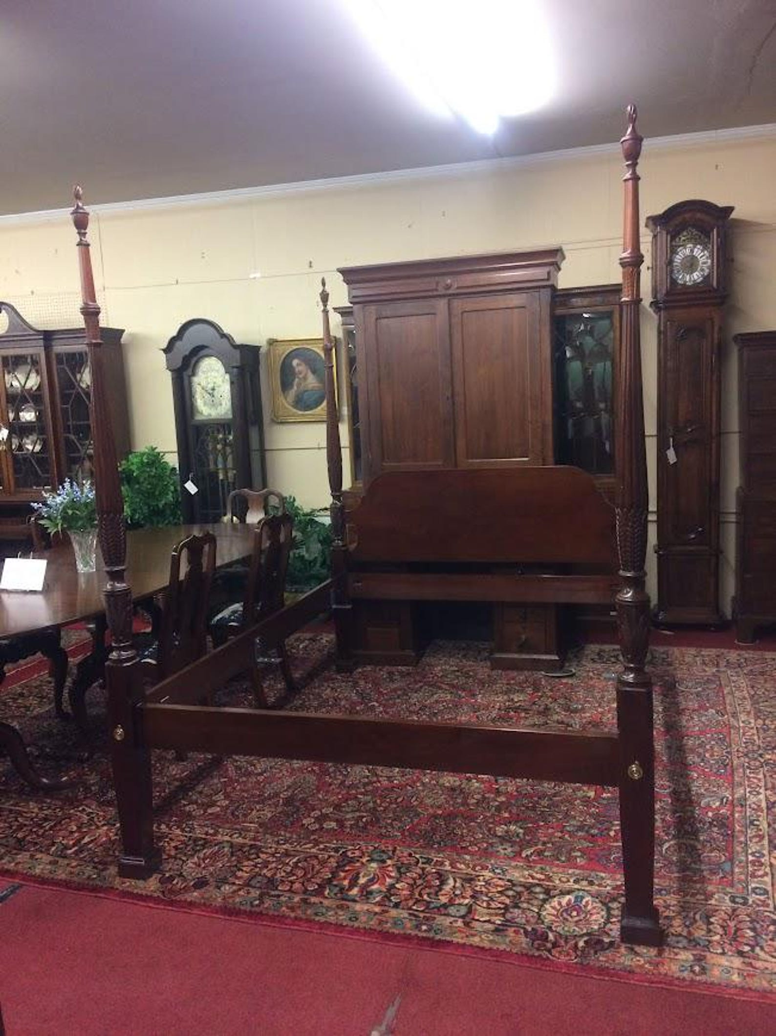 Queen Poster Bed, Tall Four Poster Bed Queen Size, Cherry Bed, Federal ...