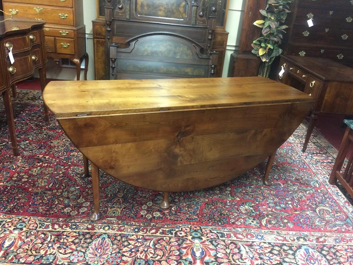 Vintage Drop Leaf Table, Dining Table, Large Round Dining Table, Rustic ...