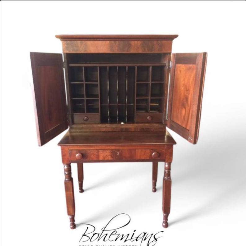 Antique Mahogany Secretary Desk: Plantation Style, Refinished - Etsy