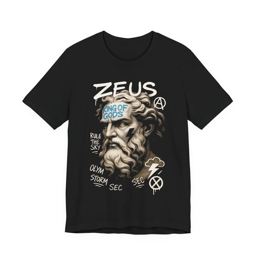 Zeus King of Gods Street Art Style Greek Mythology Design for Zeus Fans ...
