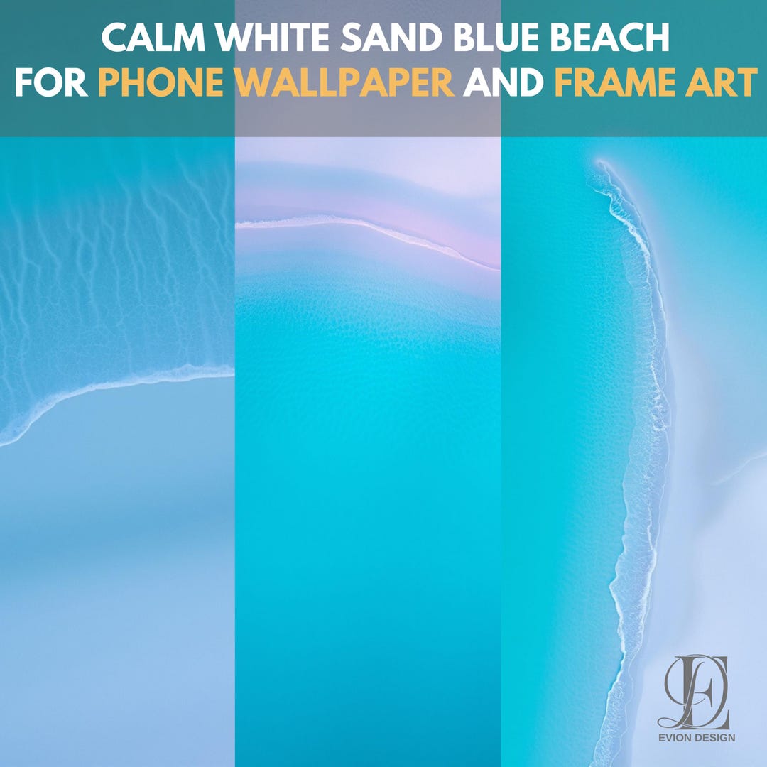 Ocean Wave Wallpaper, Minimalist Beach Art, Aesthetic Blue Tones ...