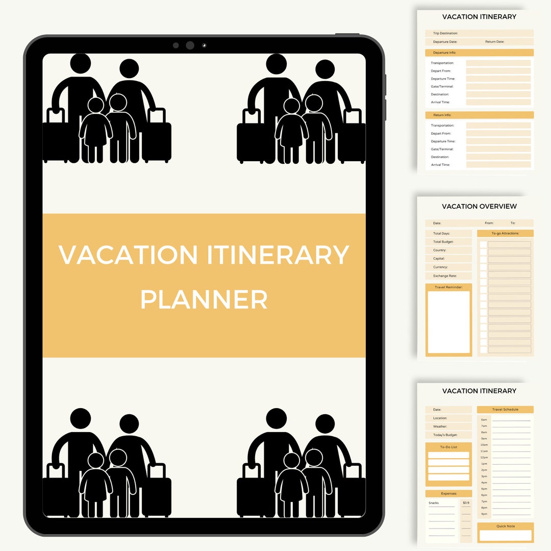 Vacation Planner Template, Travel Itinerary Planner, Printable Trip ...
