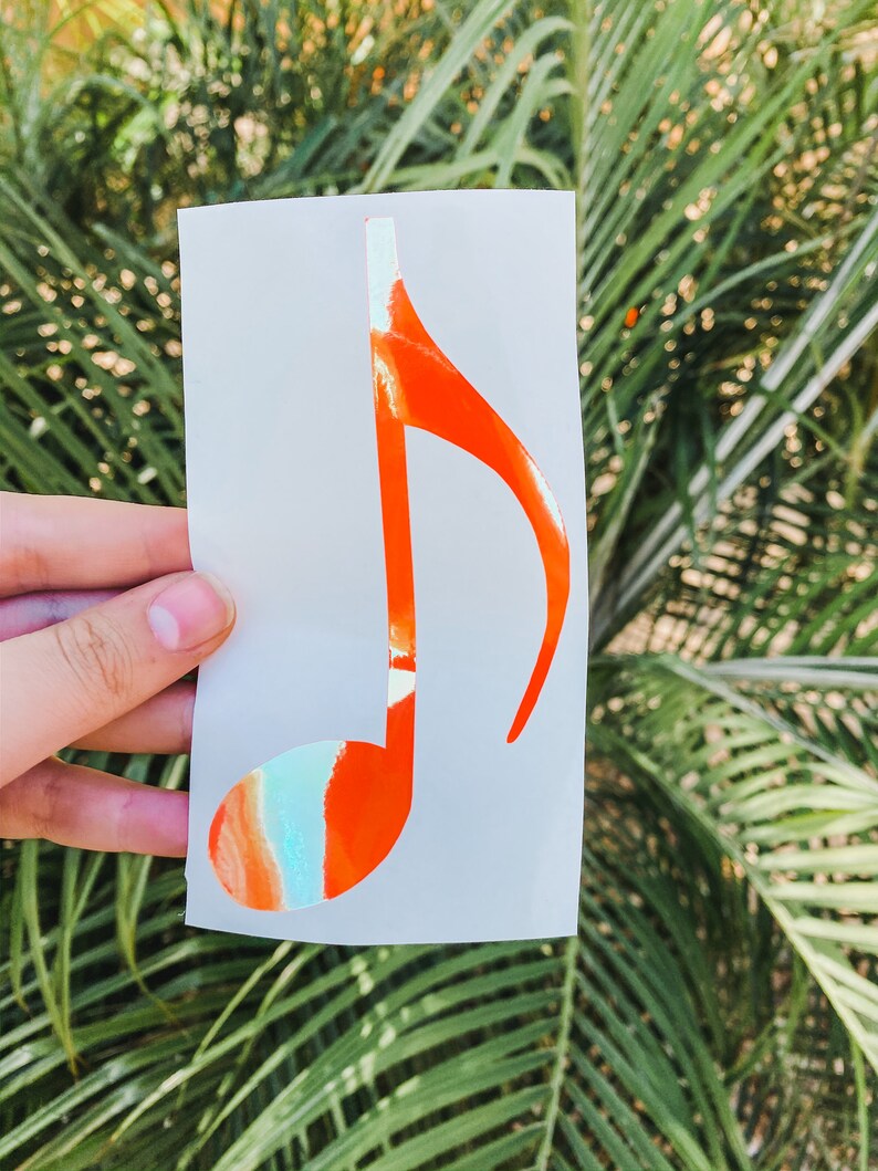 Music Note Vinyl Decal Tumbler Music Sticker Eighth Note - Etsy
