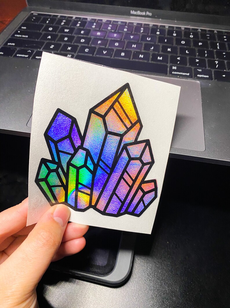 HOLOGRAPHIC Crystals Vinyl Decal Sticker Crystal Sticker - Etsy