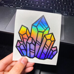 HOLOGRAPHIC Crystals Vinyl Decal Sticker Crystal Sticker - Etsy