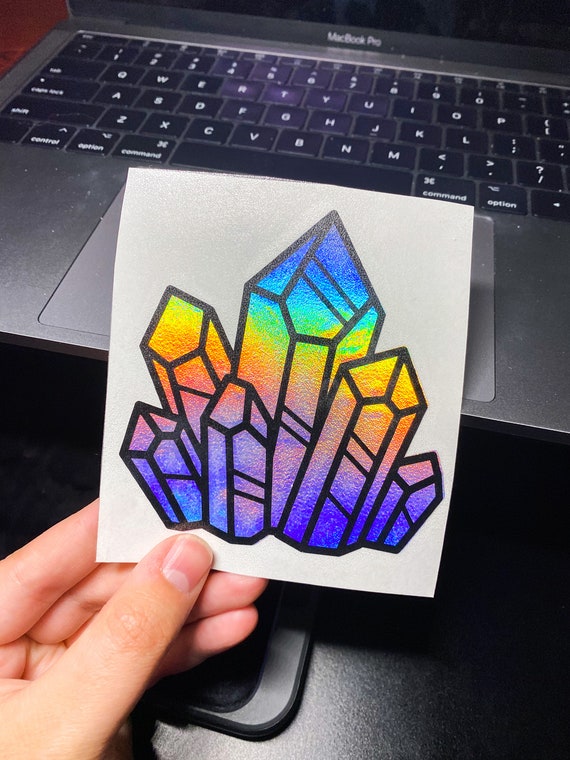 HOLOGRAPHIC Crystals Vinyl Decal Sticker Crystal Sticker - Etsy