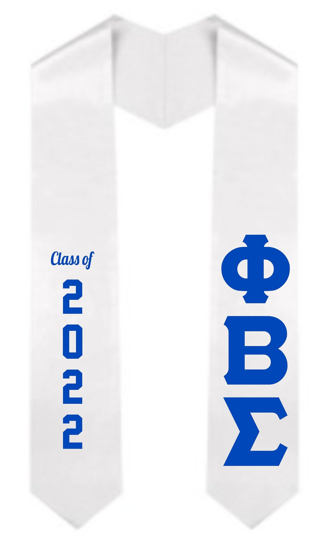 Phi Beta Sigma "class of 2022" WHITE Graduation Stole Sash W/ Vinyl ...