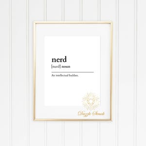 Nerd Dictionary Definition | Instant Digital Download DIY Printable ...