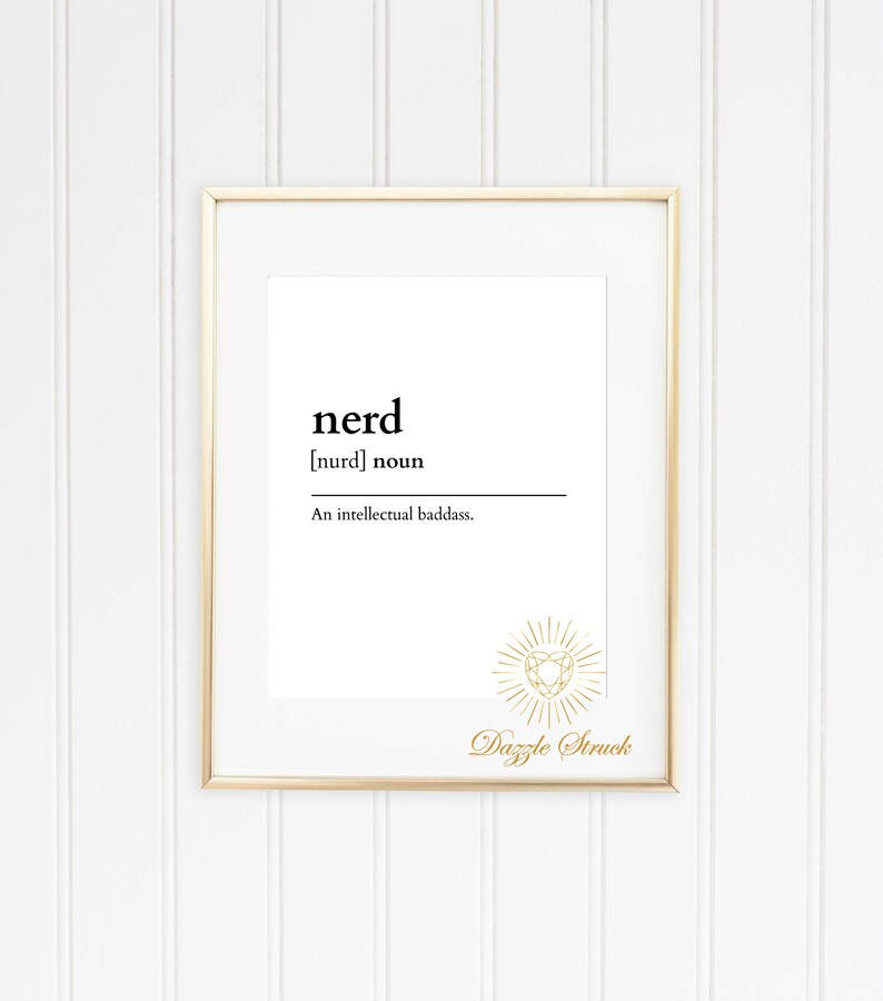 Nerd Dictionary Definition | Instant Digital Download DIY Printable ...