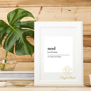 Nerd Dictionary Definition Instant Digital Download DIY Printable ...