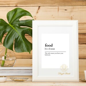 Food Dictionary Definition | Instant Digital Download DIY Printable ...