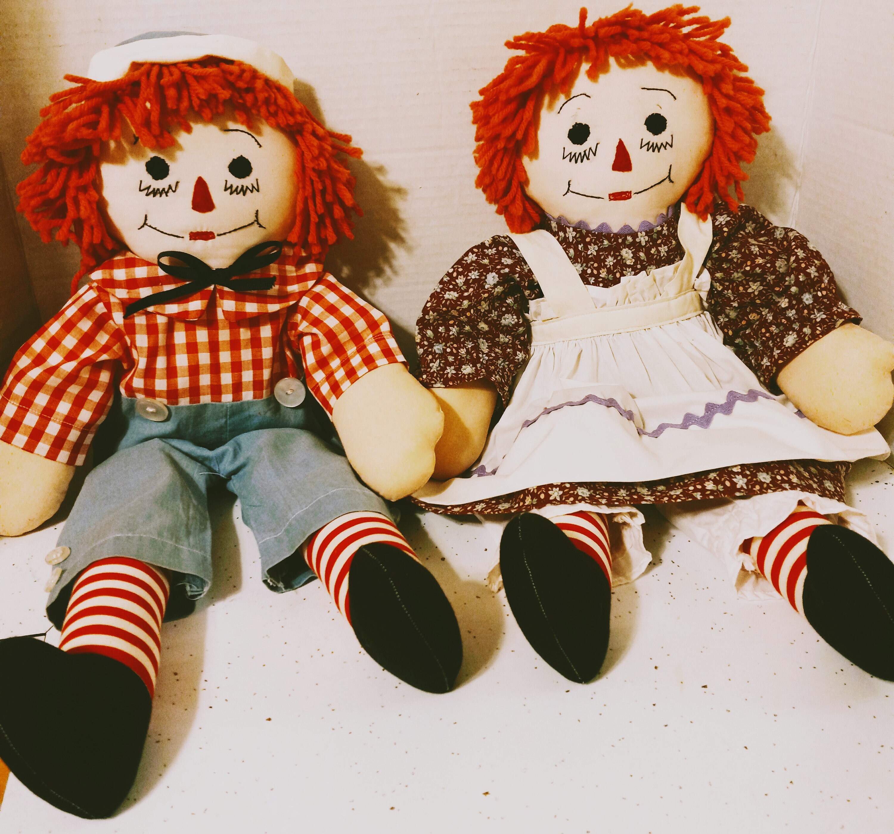 Vintage Handmade Raggedy Ann and Andy Dolls 14 - Etsy